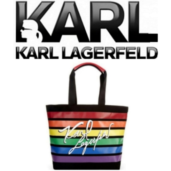 Karl Lagerfeld | Bags | New Karl Lagerfeld Paris Kristen Rainbow Stripe ...